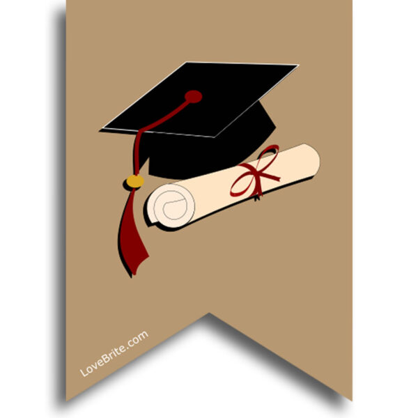 Mortar Board & Scroll Student Theme Decoration for bunting